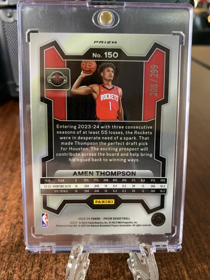 2023-24 Panini Prizm Red Seismic Prizm #150 Amen Thompson /299 (RC) | eBay