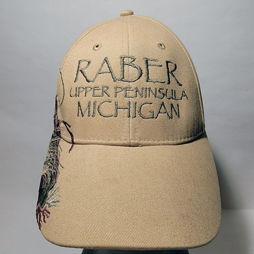 Raber Upper Peninsula Michigan Hat Cap Beige Hook & Loop Fastener Y2K ...