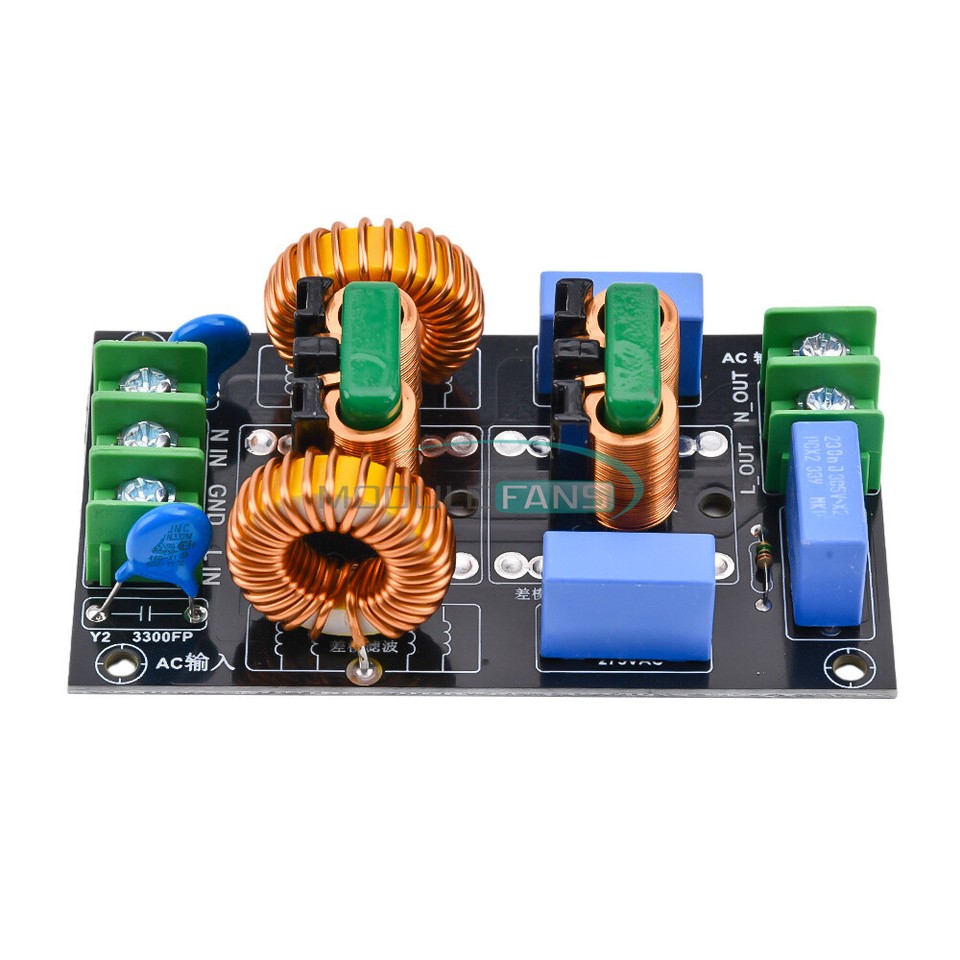AC110-250V 4/10/20A 3-stage EMI AC Filter Board Audio Power Amplifier ...