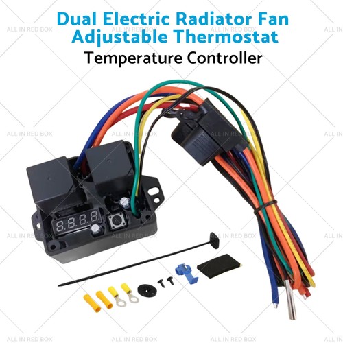 Dual Electric Radiator Fan Adjustable Thermostat Temperature Controller ...
