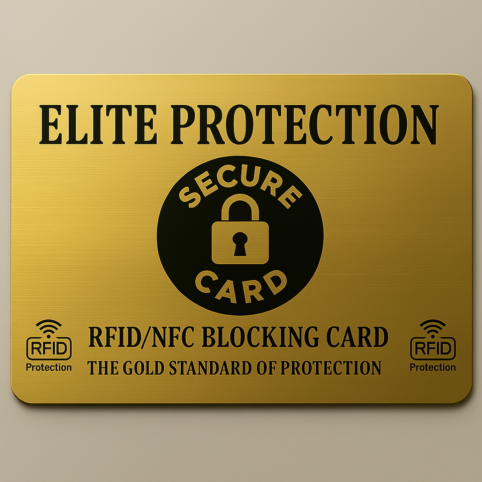 🏆 2 x Elite Protection Gold RFID/NFC Blocking Cards. Credit Debit Card ...