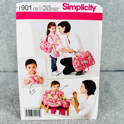 Simplicity 1901 Baby Accessories Bag Pacifier Cover Bib Chair Cover ...