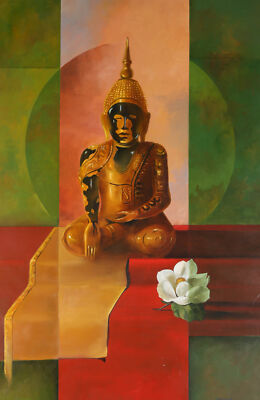 John Voss - 1997 Oil, Buddha And Camellia | eBay