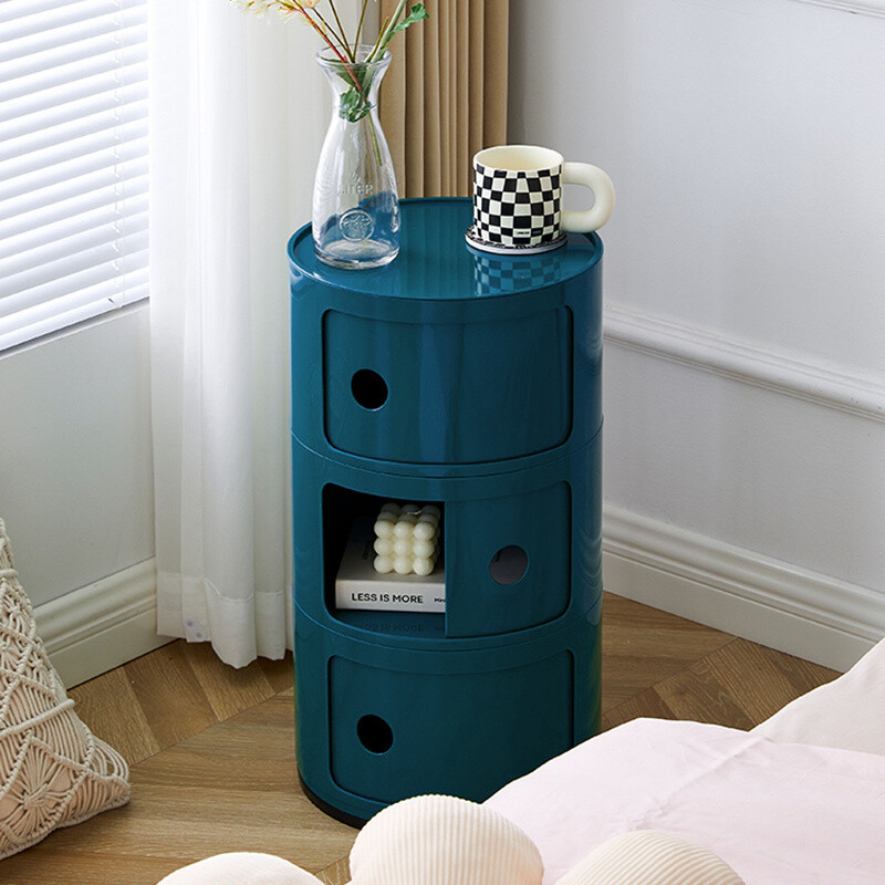 Multilayer Round Storage Cabinet Corner Cupboard ABS Nightstand Sofa ...