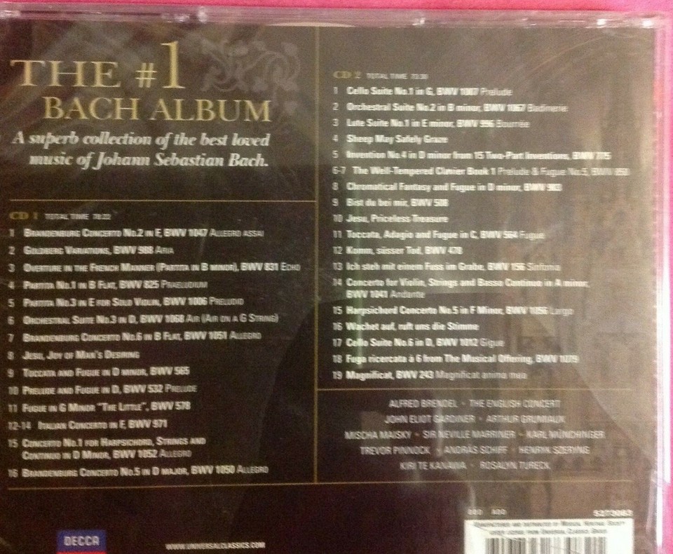 The #1 Bach Album Johann Sebastian Bach (CD) | eBay