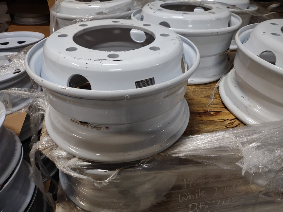 DUALLY Trailer White Steel Wheel 17.5" 8 LUG Rim Heavy Duty Dual 5675 ...