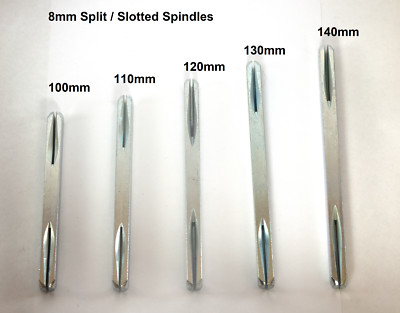 8mm Split Spindle Bar for Door Handles. Steel Slotted Bars 100 110 120 ...