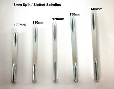 8mm Split Spindle Bar for Door Handles. Steel Slotted Bars 100 110 120 ...