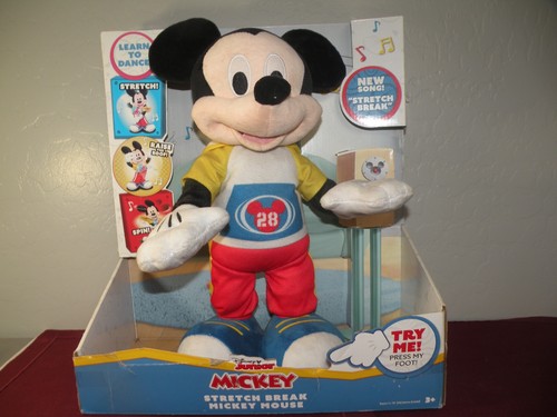 Disney Junior Stretch Break Mickey Mouse Plush Doll Dancing Singing Box ...