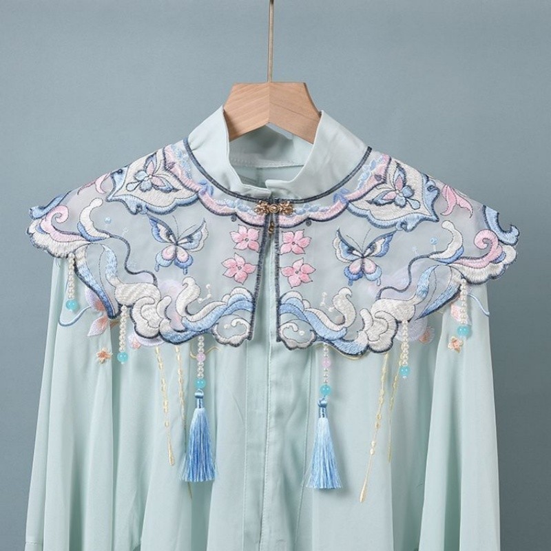 Butterfly Tassel Collar Wedding Shawl Embroidery Casual Bohemian Scarf ...