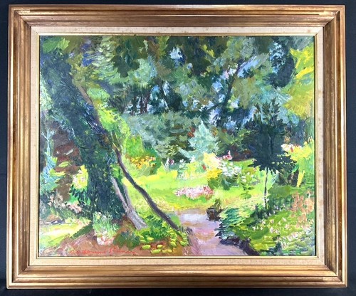 Louis Berthommé Saint-André Oil Painting "Ivy-Covered Tree" French ...