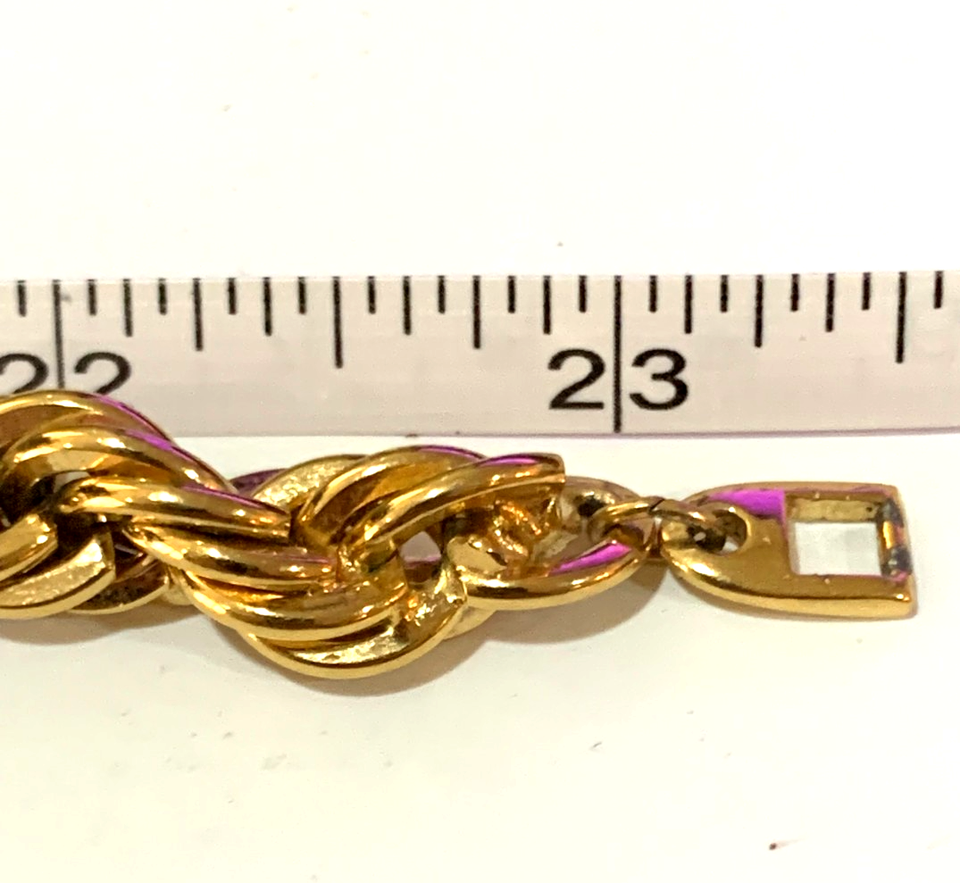 Vintage Napier Gold Tone Heavy Rope Twist Chain Necklace 24” Long 3/8 ...