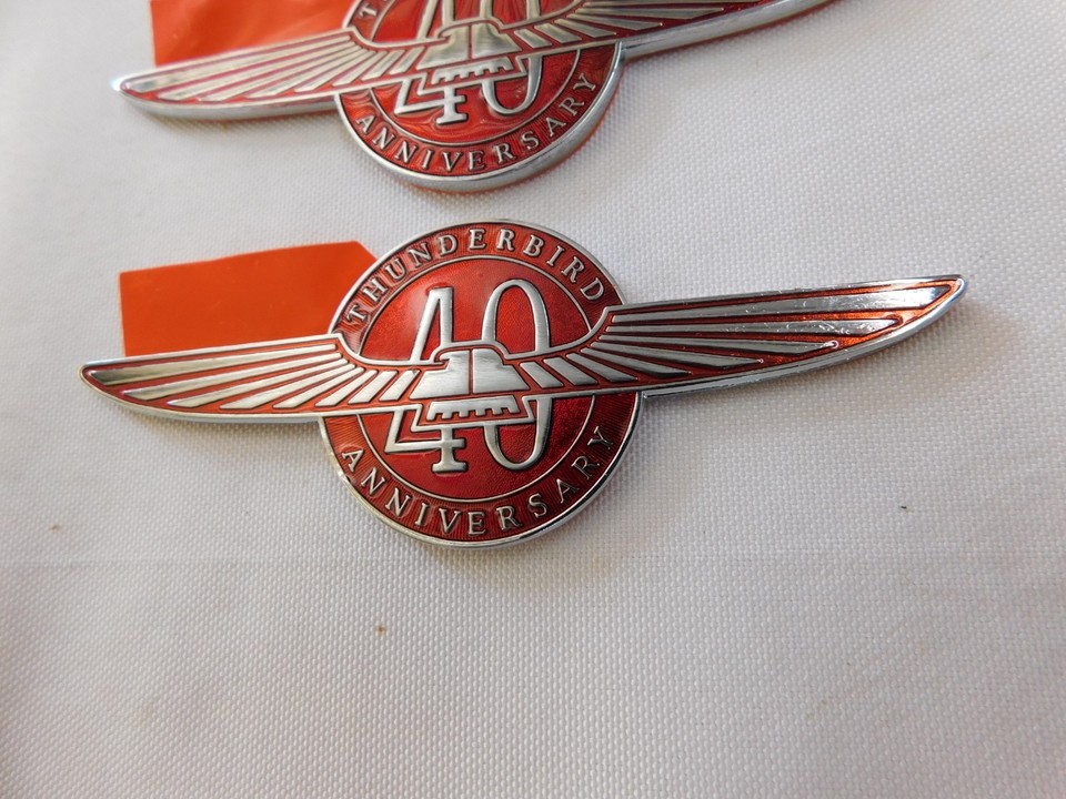 NOS 1995 Ford Thunderbird 40th Anniversary Edition Emblems Ornaments ...