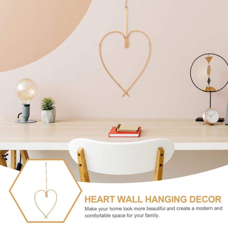 Living Room Decor Heart Hanging Ornaments Decorative Shape Rattan Vine ...