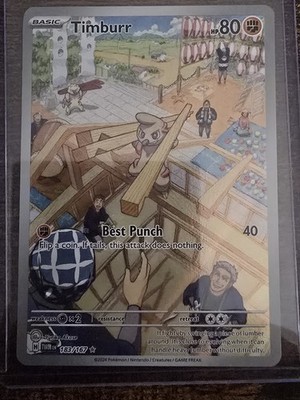 Pokémon TCG Timburr 183/167 Illustration Rare Holo Twilight Masquerade ...