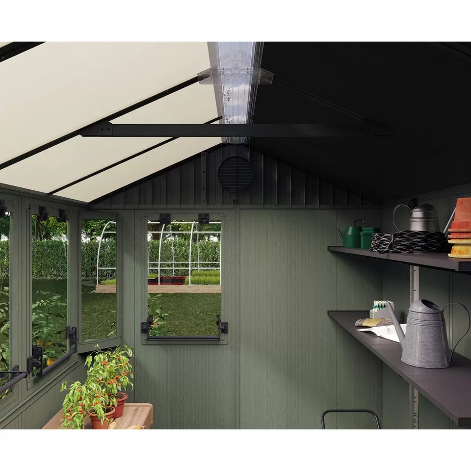 Keter NEW Darwin 6 X 8ft LARGE Potting Shed Green Storage Tool Bin ...