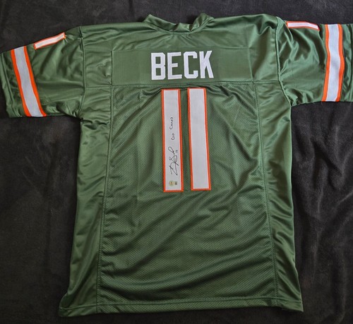 Carson Beck Miami Hurricanes Signed Custom Jersey Inscribed "Go Canes ...