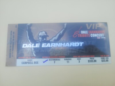 2003 Dale Earnhardt Sr VIP Tribute Concert Ticket Stub | eBay