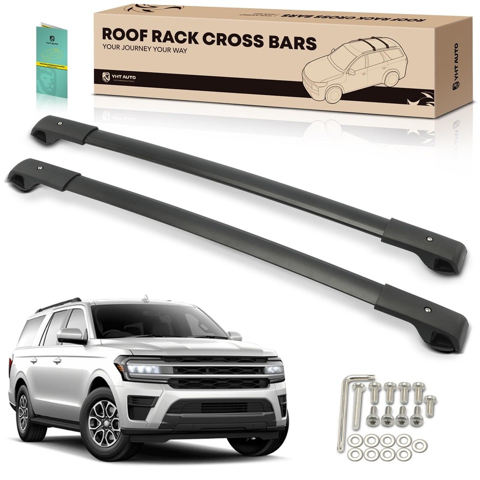 Black Aluminum Rack Rail Cross Bars Luggage Carrier for Subaru Ascent ...