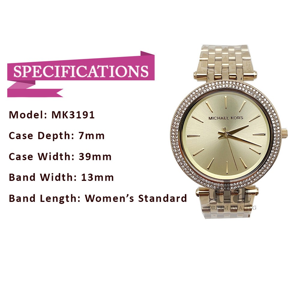 Michael Kors MK3191 Darci Gold-Tone Stainless Steel Bracelet 39mm Women ...