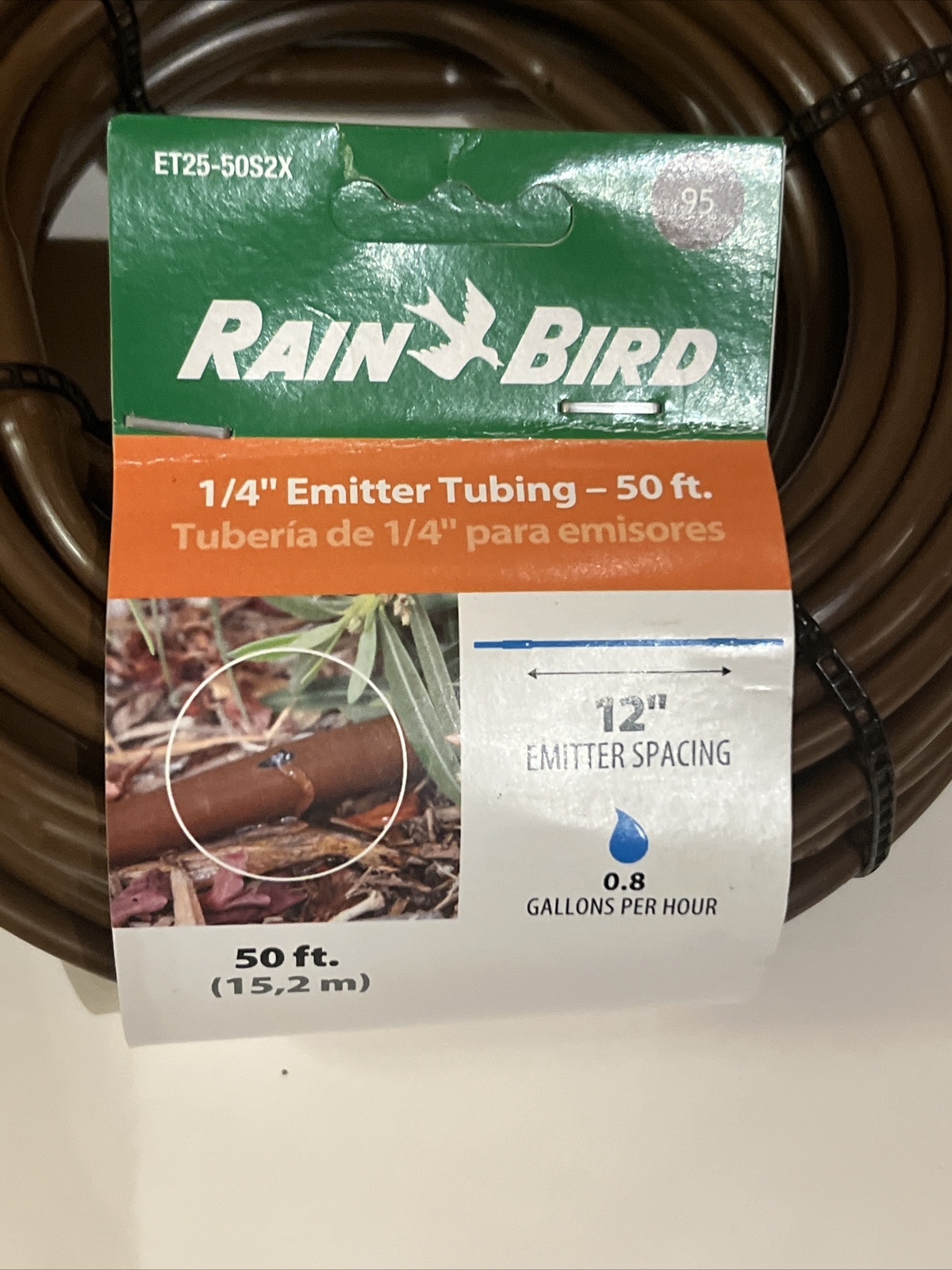 4 Set Rain Bird Plastic Drip Irrigation Emitter Tubing 1/4 in. x 50 ft ...