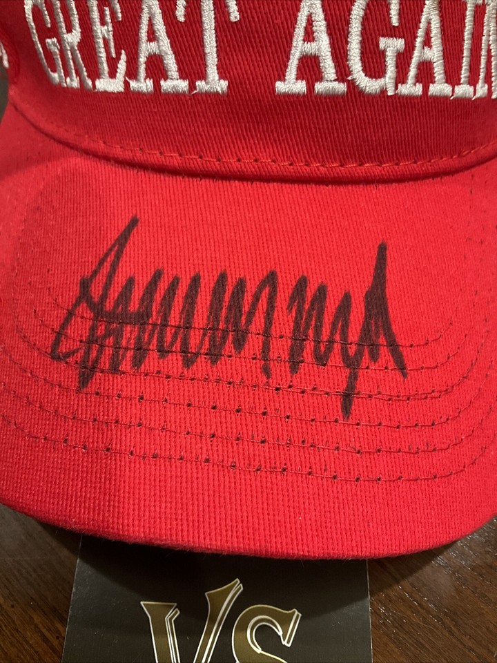 Donald J. Trump Signed, Autographed, Signature Red MAGA Hat w/COA | eBay