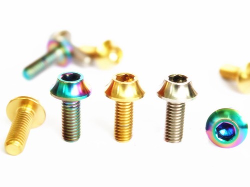 2PCS M6x16mm Ti/Golden/Rainbow GR5 Titanium Cone Head Bolts For Bicycle ...
