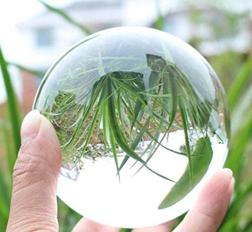 200mm(8 inch) HugeClear Divination Crystal Ball Meditation Glass Sphere ...