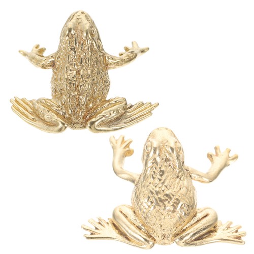 2 Pcs Copper Tea Pet Decorations Office Ancient Toad Desk Statue | eBay UK