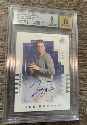 JOE BURROW 2020 SP AUTHENTIC EMPLOYEE EXLUSIVE FUTURE WATCH RC AUTO BGS ...