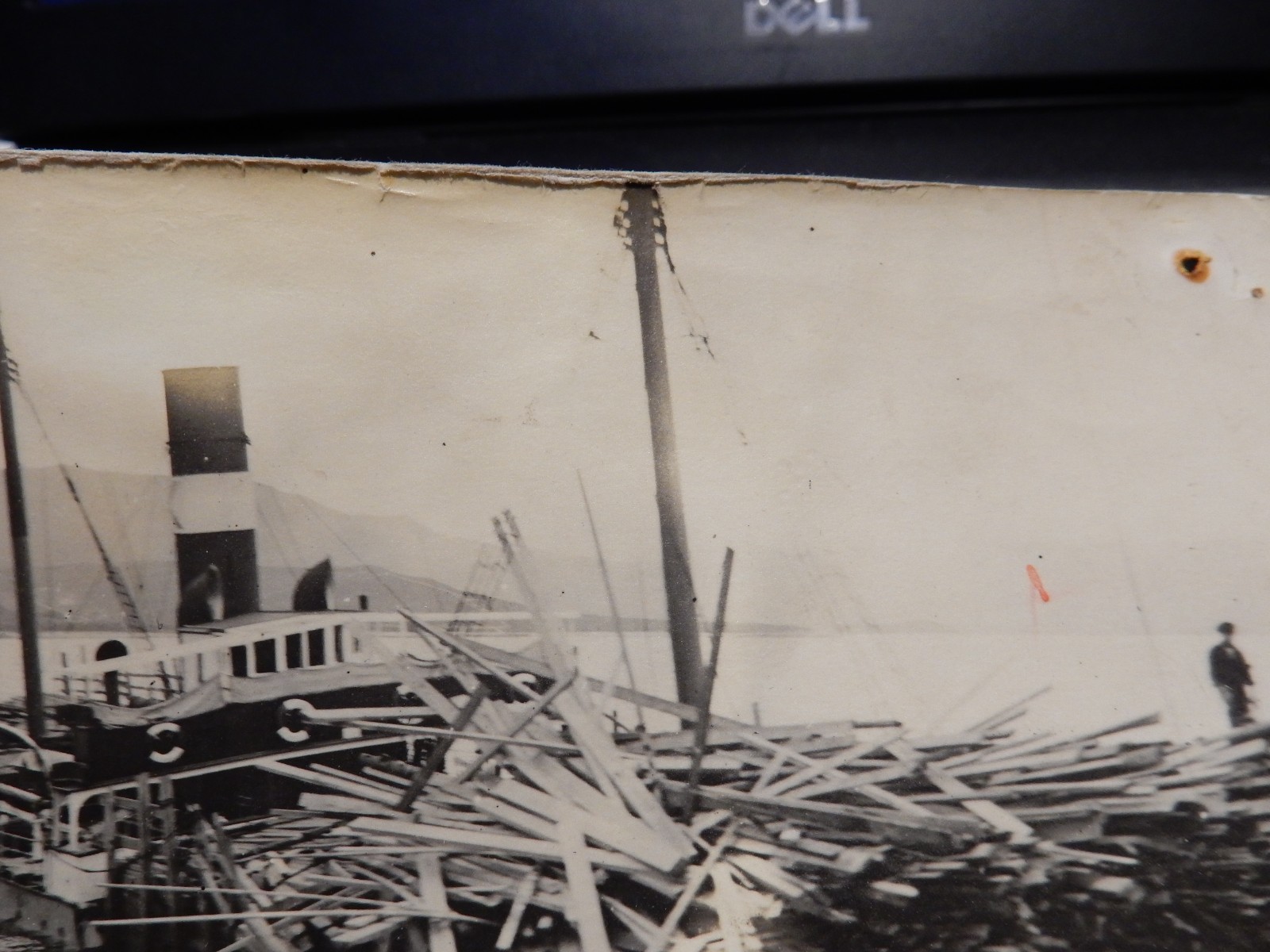 ORIG PHOTOGRAPHIC VINTAGE WW1 LISA SINKING SHIPWRECK 110 X 75 mm HMS ...