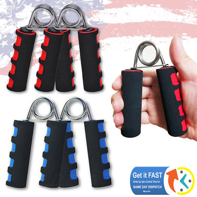 2X Foam Hand Grippers Forearm Heavy Duty Strength Grips - Red & Blue ...