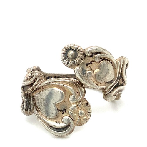 Vintage Sign Sterling Silver Avon Repousse Heart Ornate Spoon Bypass ...