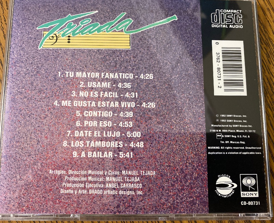 TRIADA A BAILAR 1992 SONY DISCOS MERENGUE DOMINICANO CLASICO CD | eBay