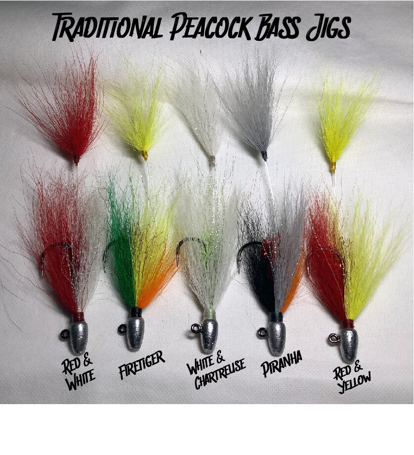 Peacock Bass bucktail jigs Florida Brazil fishing Muskie, Pike | eBay
