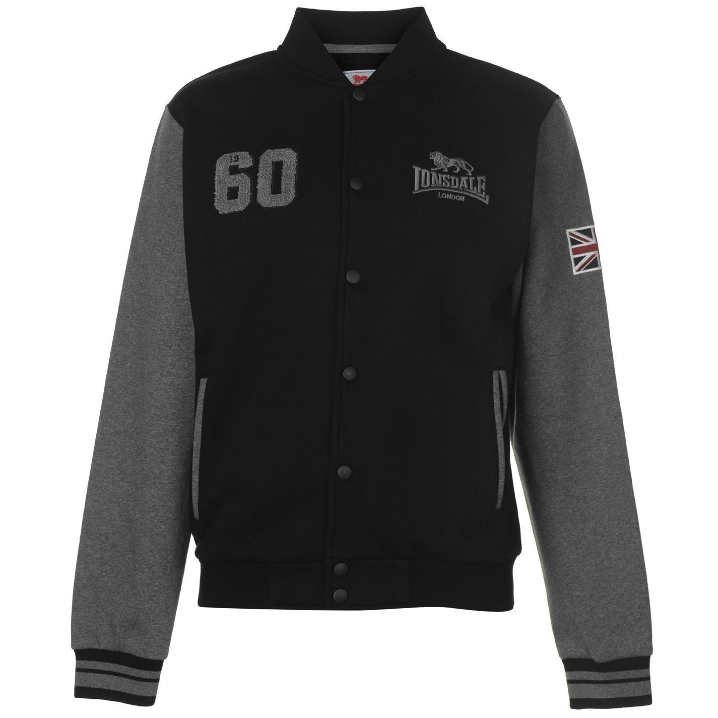 Lonsdale London Men's College Jacket Bomber Varsity Fleece Lined Coat M ...