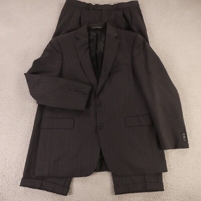 Larrimors Suit M Gray Pinstripe 100% Worsted Wool Twill Made in Canada ...