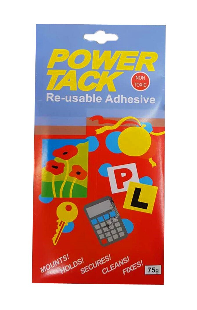 Power Tack Re-usable Adhesive Blu Tack Picture Poster Blue Tak 75g ...