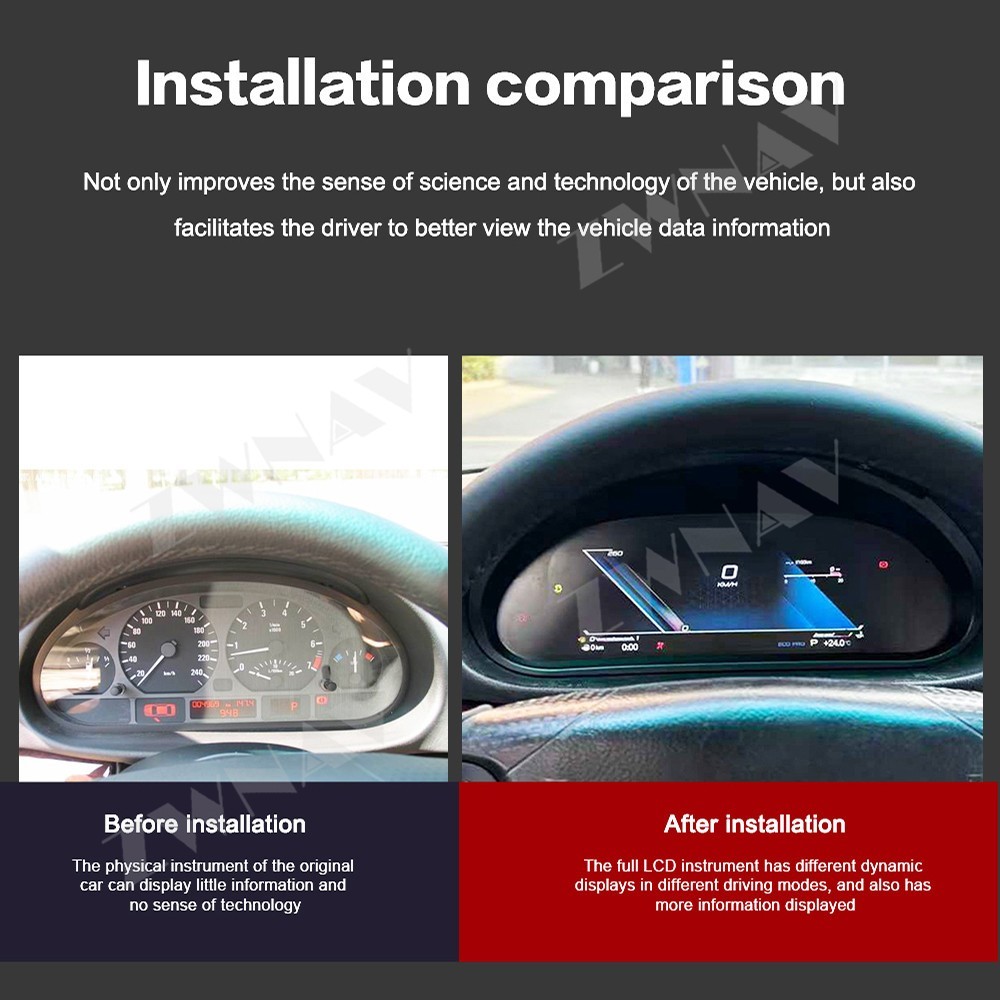 Digital Dashboard Cluster Virtual Cockpit Carplay For BMW 3 Series E46 ...