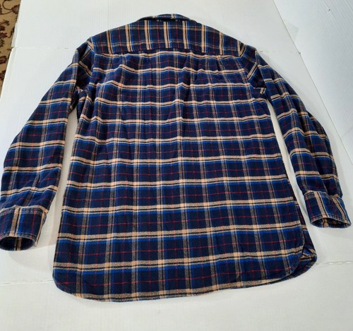 Pendleton Cascade Plaid Flannel Shirt Elbow Patches Men S Navy Blue Red ...