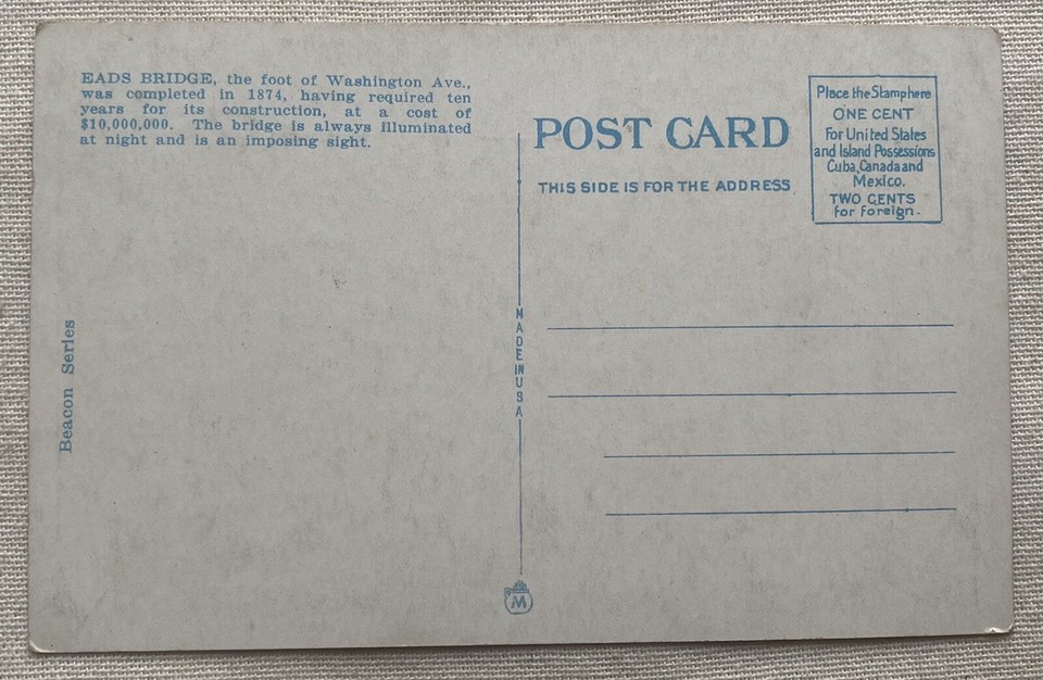 Eads Bridge, St. Louis, Missouri, Vintage Postcard | eBay UK