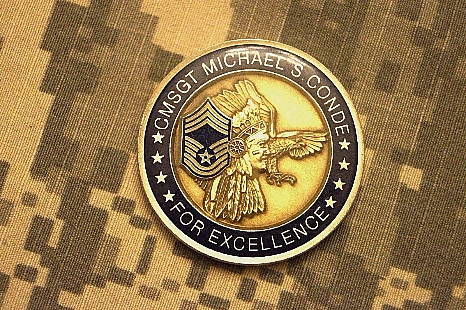 Challenge Coin US Air Force CMSGT Michael S Conde Integrity First | eBay