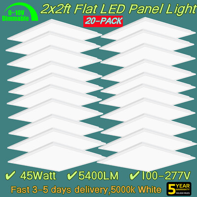 2x2 FT 45W Dimmable LED Recessed Ceiling Flat Panel Troffer Light ...