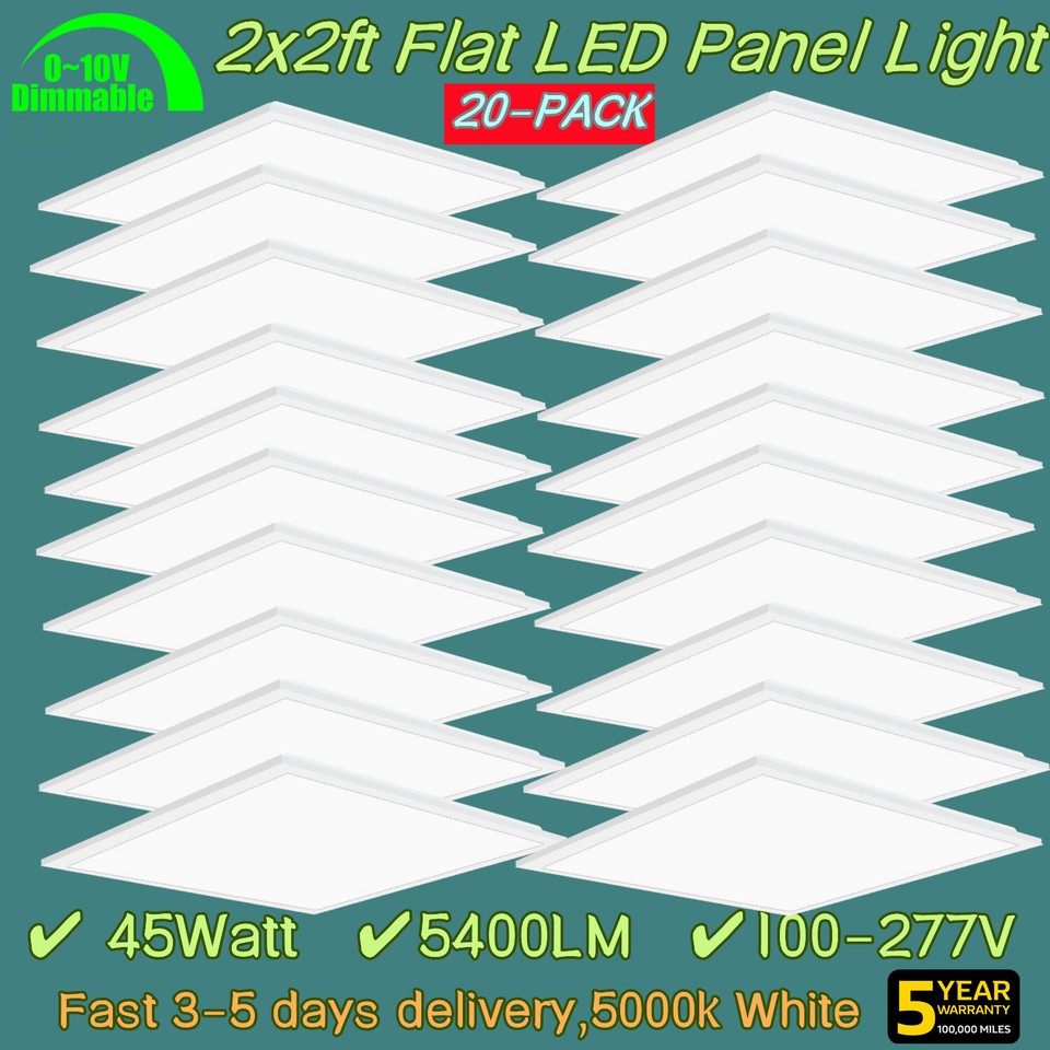 2x2 FT LED Flat Panel Troffer Light,2x4 FT Recessed Back-Lit Drop ...