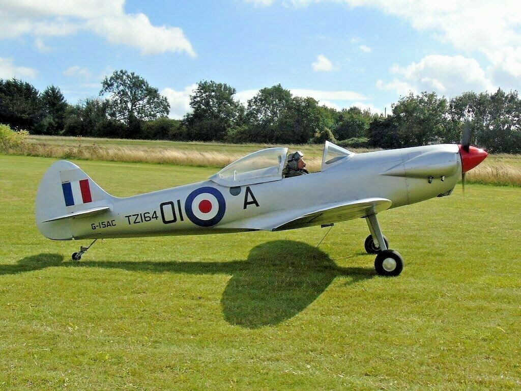 Isaacs Spitfire Sports Airplane Desktop Kiln Dry Wood Model Small Free ...