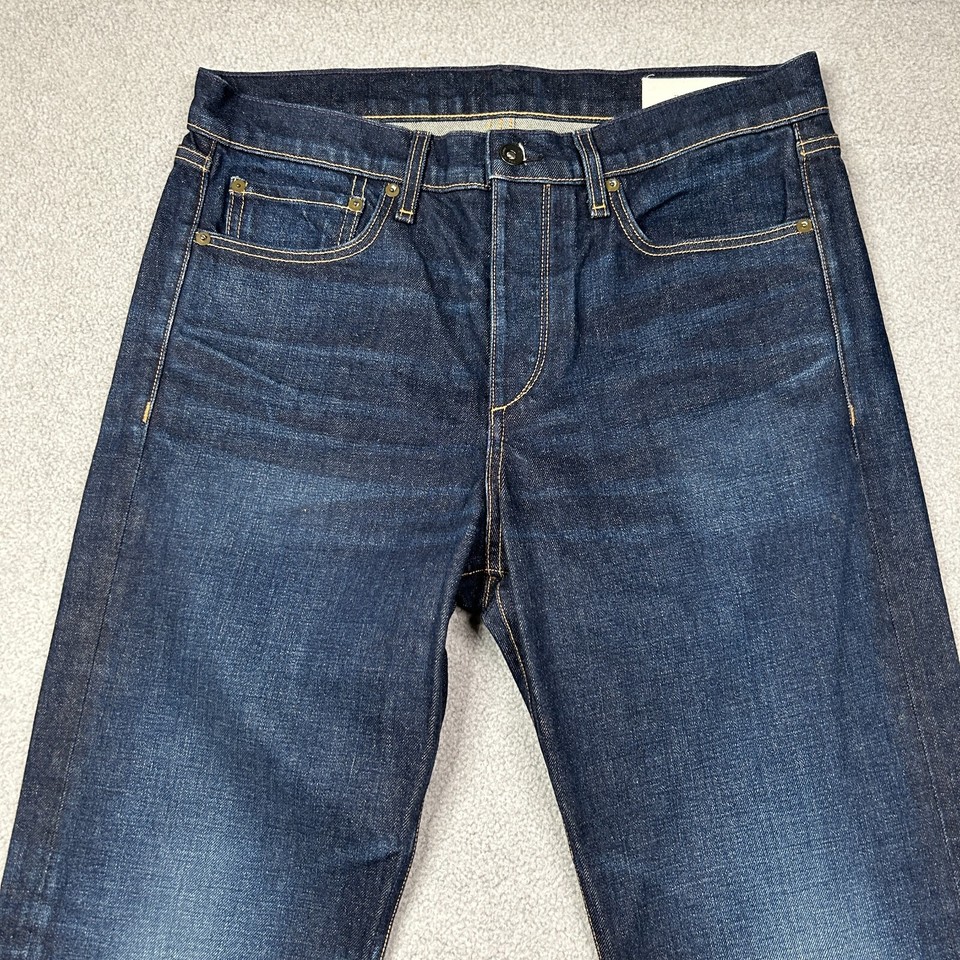 Rag & Bone Jeans Mens 32x36 Blue Fit 3 Classic Button Fly Dark Wash ...