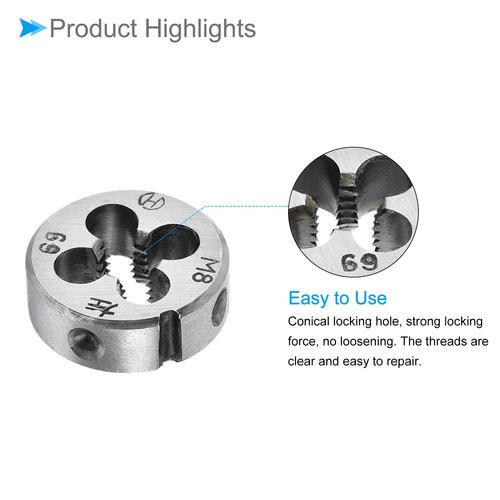 2pcs M8 Left Hand Round Thread Repair Die 25mm OD with 4 Chip Holes | eBay