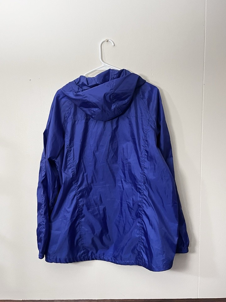Xersion Wind Rain Athletic Women's Hooded Blue Rain Jacket Blue XL | eBay