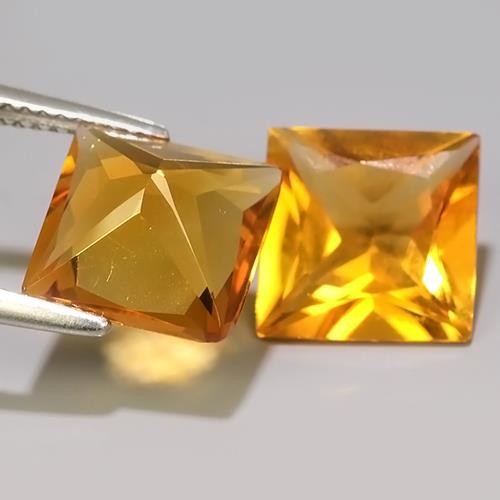 8.03Cts Natural Golden Yellow Citrine Square Cut From Brazil Gem Free ...