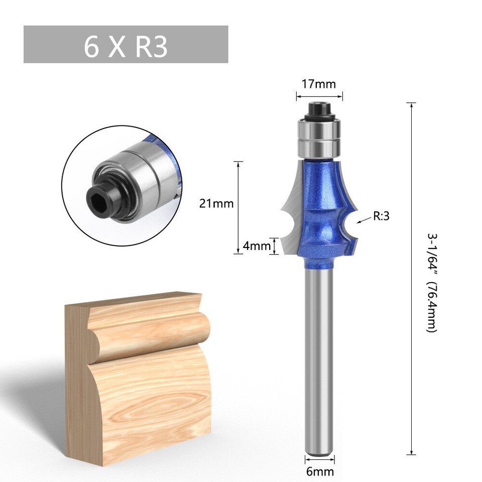 1/4 6mm Shank Architectural Furniture Edge Molding Frame Router Bit ...
